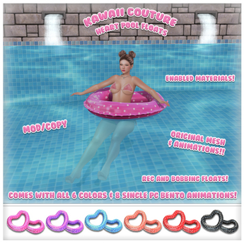 Second Life Marketplace - Kawaii Couture - Pool Float - Heart Dots